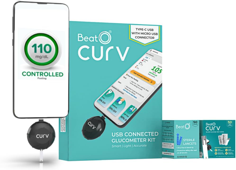 Control D Blood Glucose Monitor (Pack of 50 Strips, Black) : Amazon.in ...