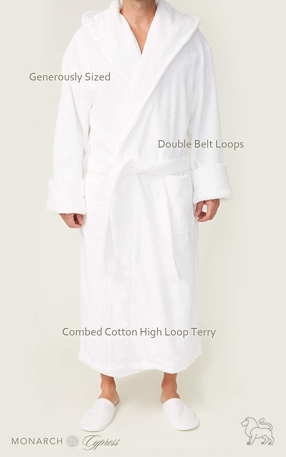 Snapklik.com : MONARCH Hooded Unisex Terry Bathrobe - 100% Lux Combed ...