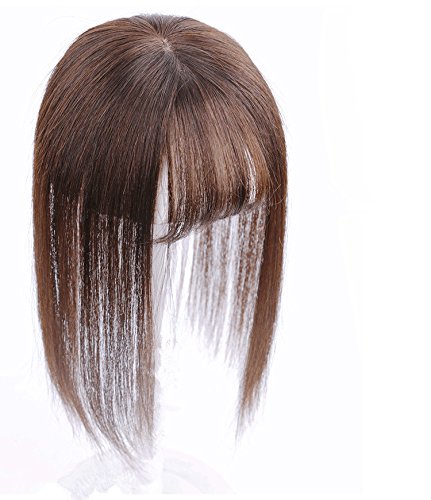Amazon.com : Yudit 2.8"3.9"Silk Base Human Hair Toppers with air bangs ...