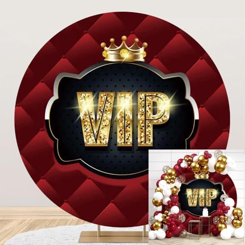 Amazon.com : Laeacco 7.2x7.2ft VIP Round Backdrop for Party Photography ...
