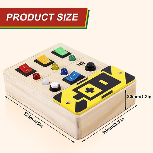 PEUTIER LED Light Switch Busy Board, Wooden Montessori Busy Board ...