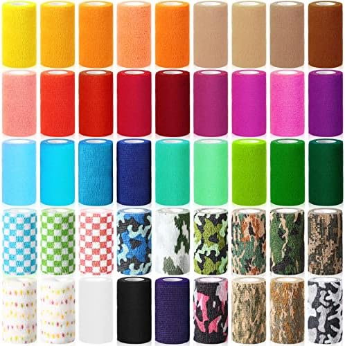 Amazon.com: Newwiee 45 Rolls 4 Inch x 5 Yards Cohesive Bandage Tape ...