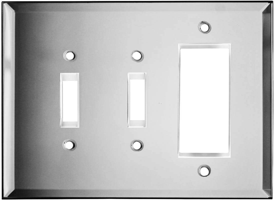 Switch Hits Plain Glass Mirror Outlet Wall Plate | 2 Toggle - GFI ...