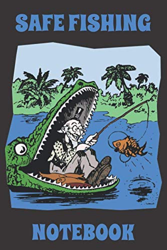 Safe Fishing - Notebook - Black - Blue - College Ruled (Humor ...