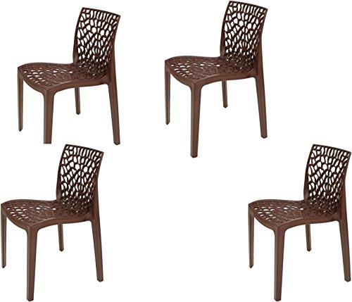 Supreme Plastic Web Chairs(Brown) Set of 4 by 4 U Enterprises : Amazon ...