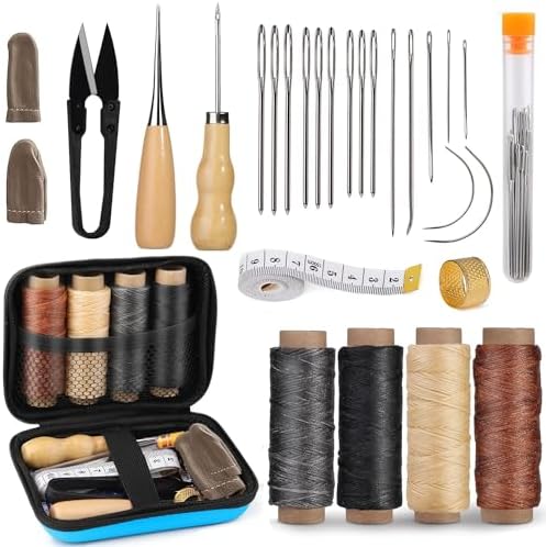 Leather Sewing Kit 29-Piece Leather Sewing Repair Kit - DIY Hand ...