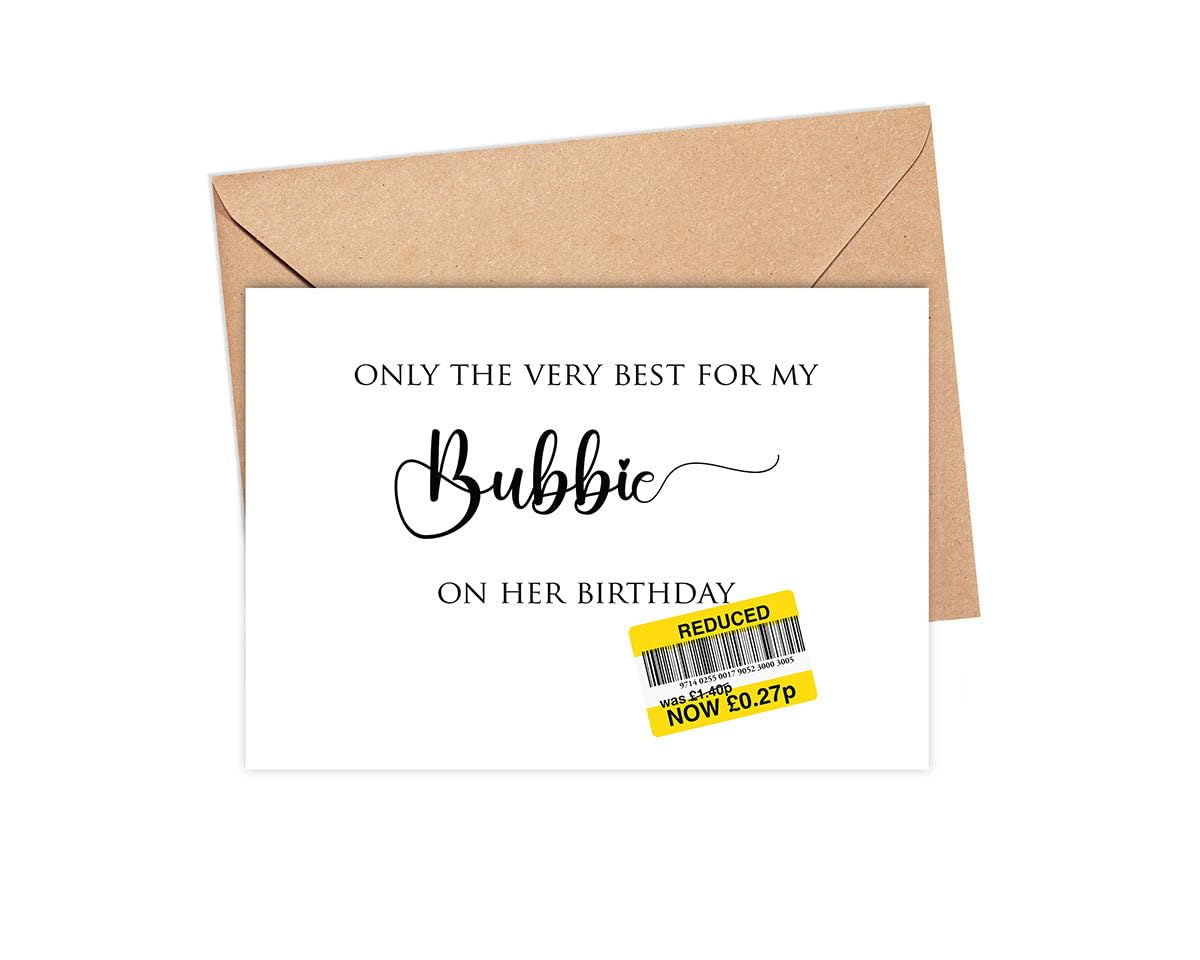Buy Birthday Card With Fun Discount Label For Bubbie - Birthday Card ...