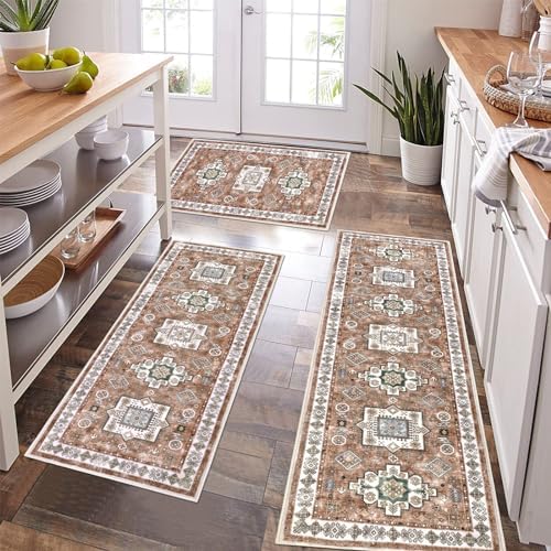 Amazon.com: Pauwer Farmhouse Kitchen Rugs Sets of 3, Kitchen Runner ...