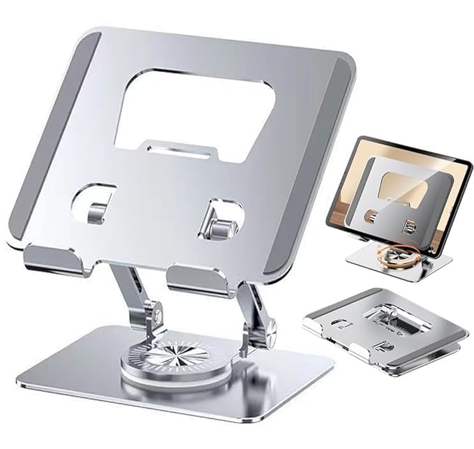 VAKTAVYA Tablet Stand, 360 Rotating Portable Aluminum Adjustable ...