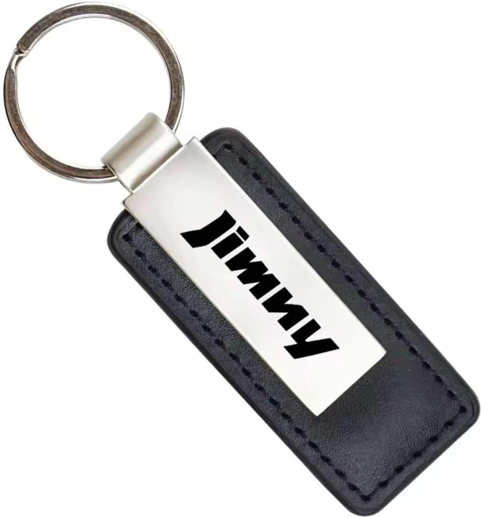 Amazon.co.jp: 【Keychain One】 ジムニーキーホルダー ロゴ仕様【黒色】 タイプ1 本革 レザー ブラック ジムニー ...