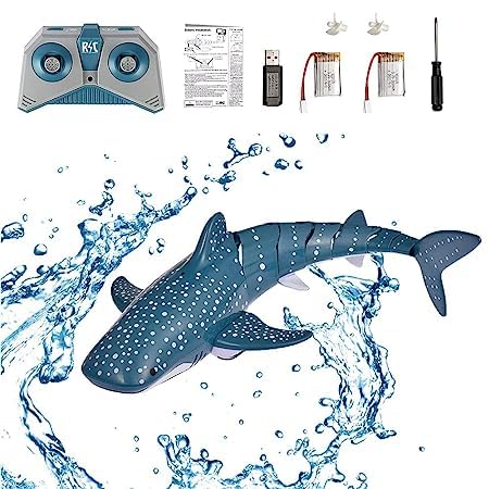 Remote Control Shark Toy Rc Boat 1:18 Scale 2.4G High Simulation Shark ...