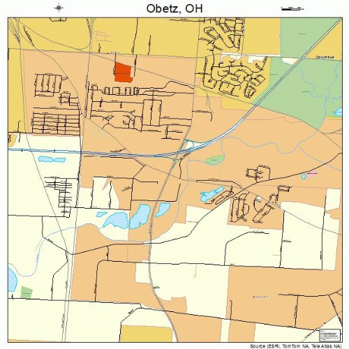 Large Street & Road Map of Obetz, Ohio OH - Printed poster size wall ...