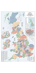 UK Wall Map –Laminated Large Map - Counties, District and Unitary ...