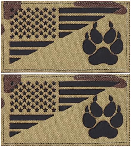Amazon.com: 2 Pack Dog Patches for Harness, Dog Tracker Paw Embroidered Applique with American ...