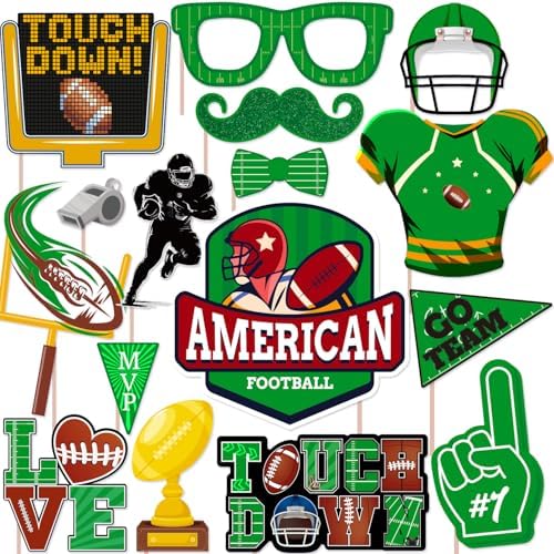 Amazon.com: 23pcs Sport Theme American Football Photo Booth Props Game ...