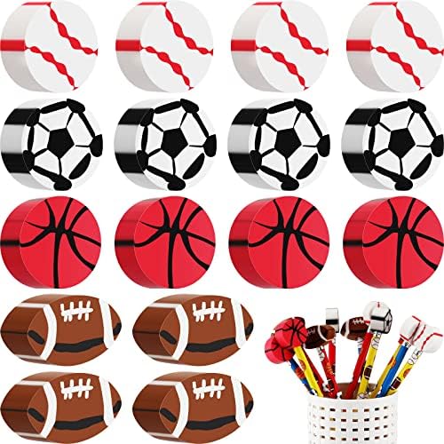 Amazon.com : 48 Pcs Sports Pencils and Erasers for Boys Girls Sports ...