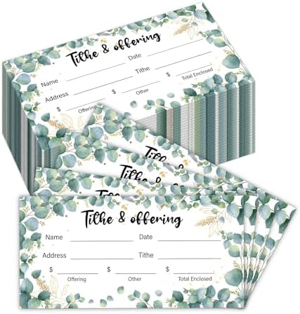 Amazon.com : 200 Pieces Church Offering Envelopes, Green Leaf Tithe and ...