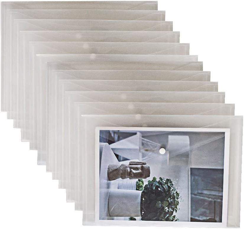 Seashell Paquete de 12 carpetas de plástico transparente con bolsillos ...