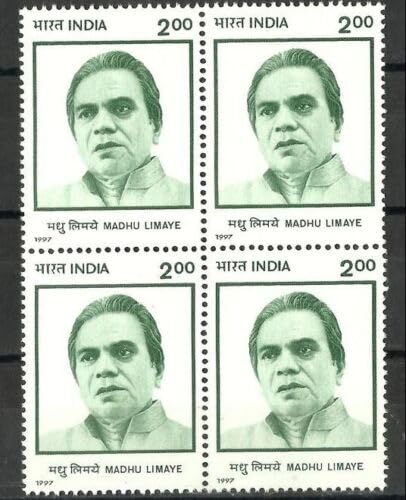 India 1997 Madhu Limaye Freedom Fighter Stamp Block of 4 MNH Stampbazar ...
