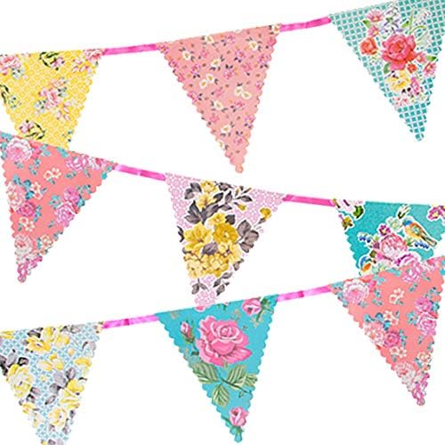 Amazon.com: Faccito 5 Pcs Vintage Tea Party Decoration Banner Double ...