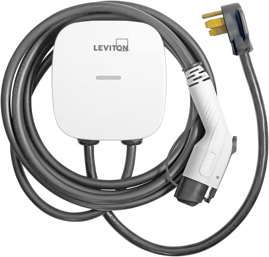 Amazon.com: Leviton Level 2 Smart EV Charger with Wi-Fi, 40 Amp, 9.6kW Output, 25' Cable, NEMA ...
