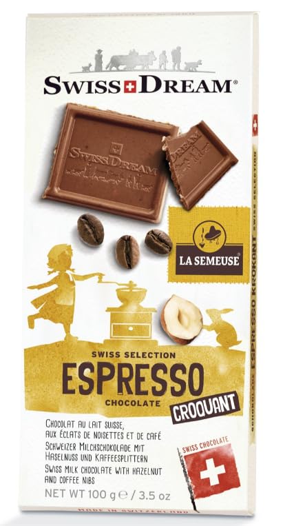 Swiss Dream – Barra de chocolate espresso Croquant Paquete de chocolate ...