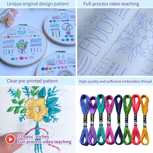 Snapklik.com : ETSPIL 3 Sets Embroidery Kit For Beginners AdultsLearn ...