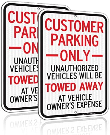 Amazon.com: Faittoo Customer Parking Only Sign, Unauthorized Vehicles ...