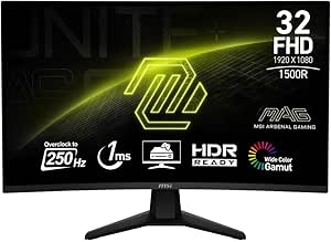 Amazon.com: MSI MAG 32C6X 31.5-inch 1920 x 1080 (FHD) Computer Monitor ...
