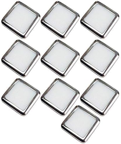 10 PACK | Square LED Mini Plinth Light & Driver Kit | STAINLESS STEEL ...