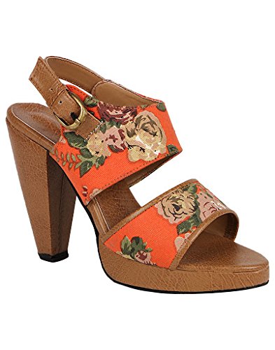 Buy Chalk Studio Rococo - Block Heels Coral and Tan at Amazon.in