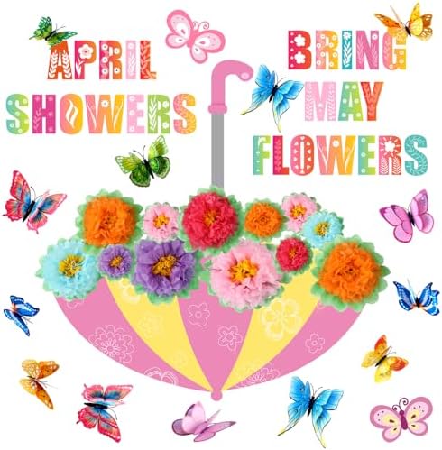 Amazon.com: Affdiaree 30 Pcs Spring Bulletin Board Decorations Flower ...