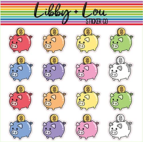 Amazon.com: Piggy Bank Planner Stickers (Rainbow) | Libby and Lou ...