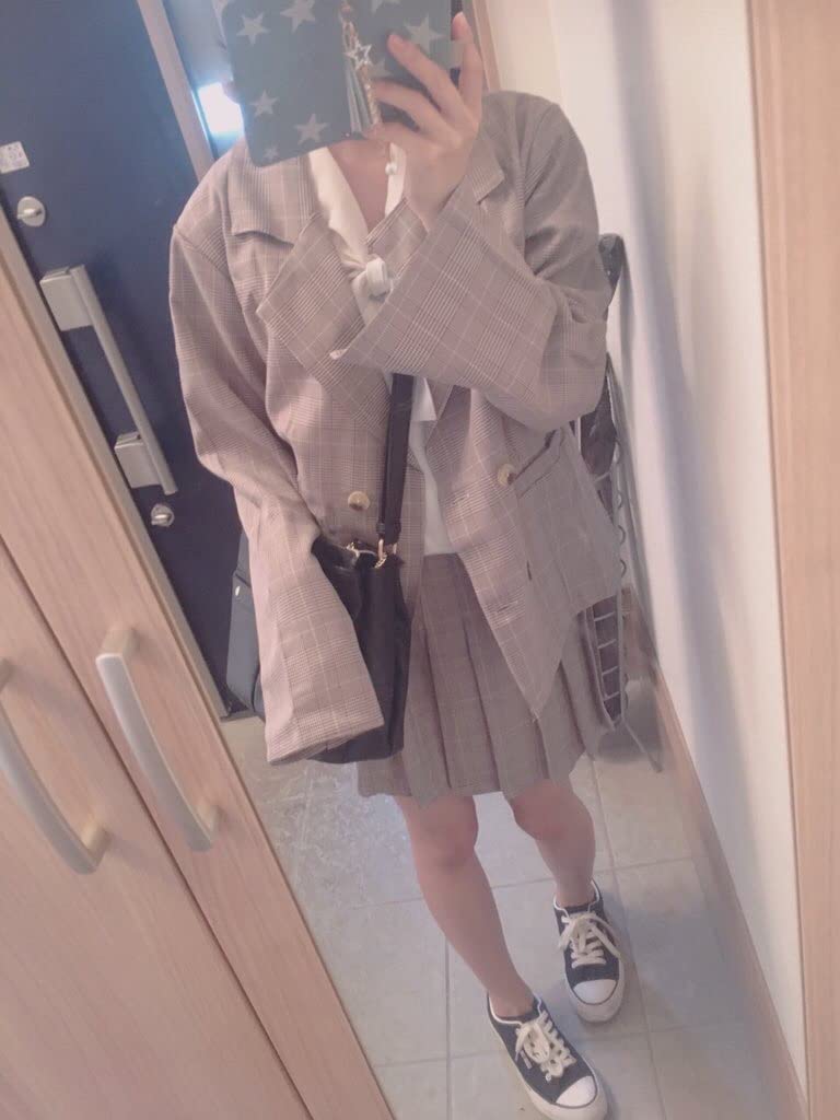 Amazon | [Beepoo]JK 制服 セットアップ レディース コート＋スカート 二点セット 学院風 チェック柄 森ガール 着痩せ ...