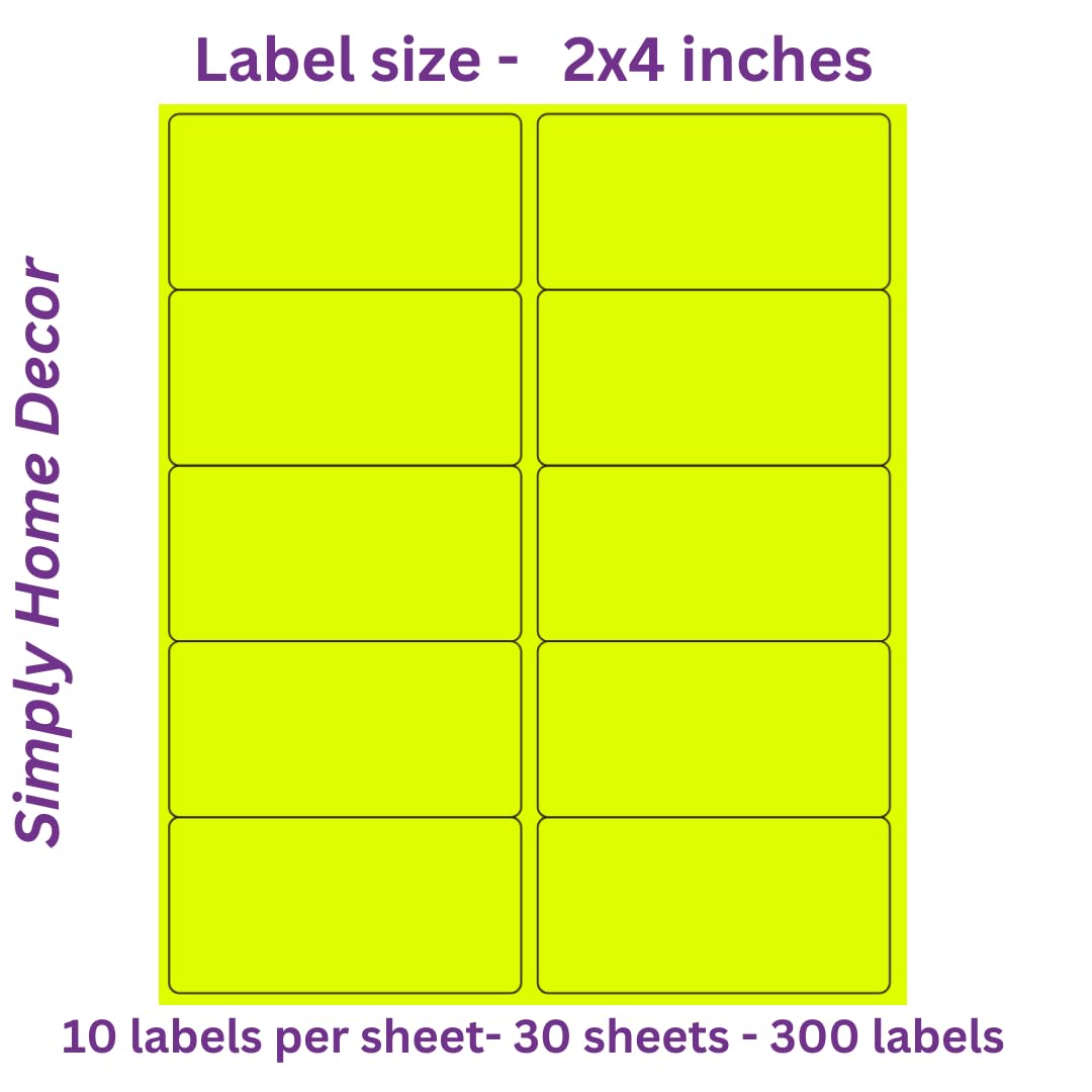 Amazon.com : 2x4 inches Color Address Labels - Fluoroscent Address ...