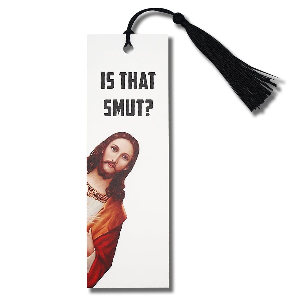 Amazon.com: Peeking Jesus Is That Smut? Bookmark (Thick 1 Piece Black ...
