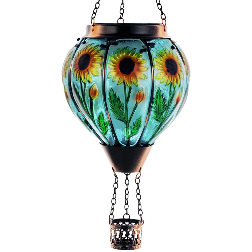 Amazon.com: Starsoul Sunflower Hot Air Balloon Solar Lantern Glass ...