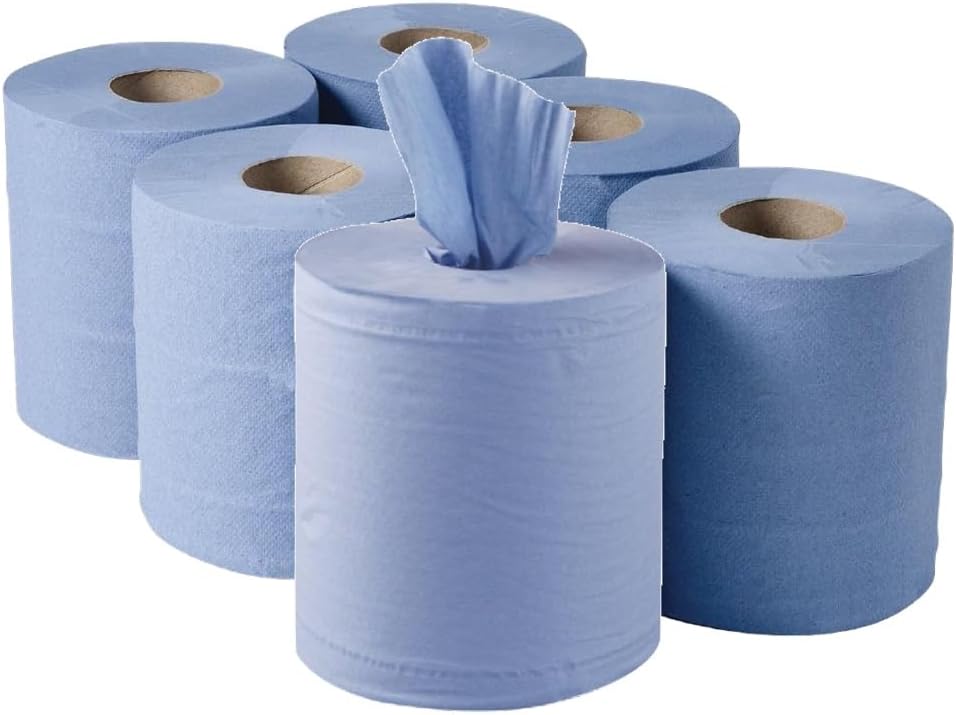 Centrefeed Blue Roll 6 Pack – 50m 2 Ply Paper Tissue Rolls ...
