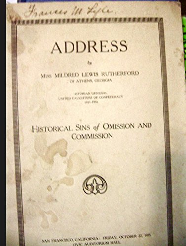 Amazon.com: Address delivered by Miss Mildred Lewis Rutherford ...