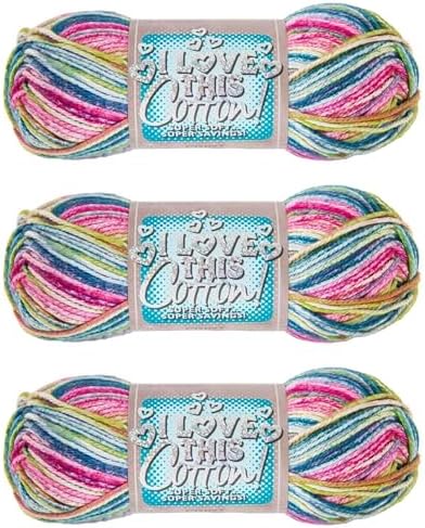 Amazon.com: I Love This Cotton Medium Yarn for Crocheting & Knitting ...