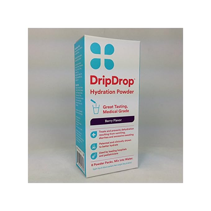 Drip Drop Hydration Powder Berry Flavor 8 Packets Per Box (4 Boxes ...