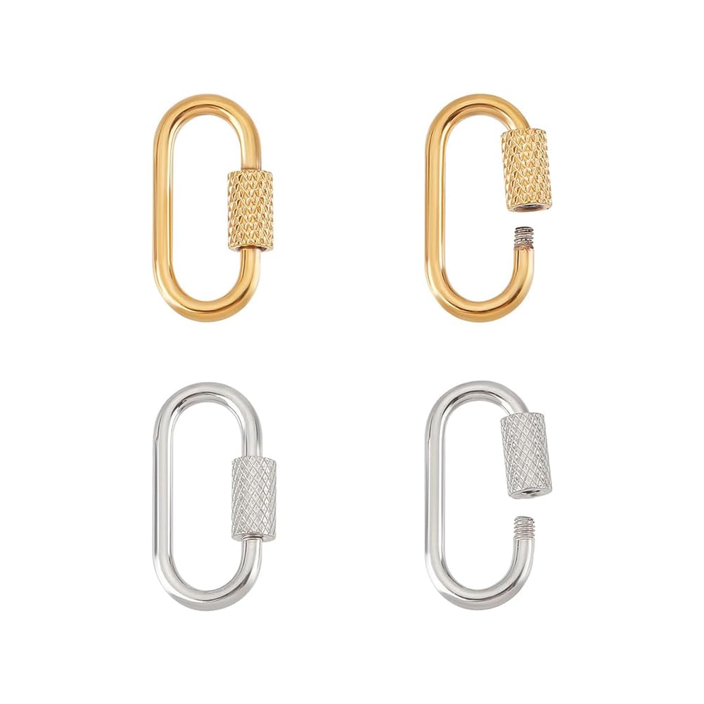 Amazon.com: UNICRAFTALE 4pcs 2 Colors Oval Screw Carabiner Lock ...