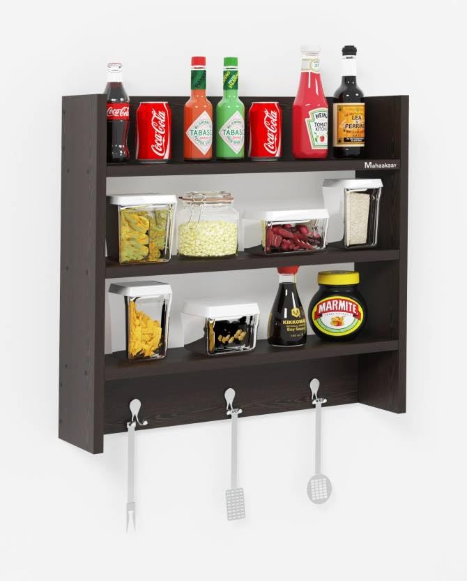VOLDMART Kitchen Wooden Rack - Shelf, Stand, Cupboard Without Door ...