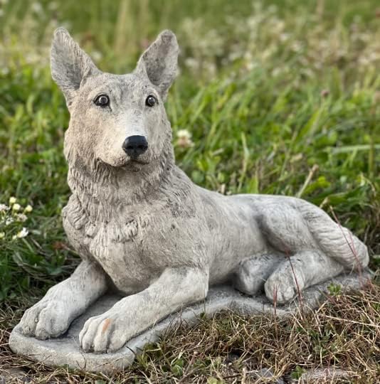 Amazon.com: German Shepherd Dog Statue Concrete Shepherd Figurine Pet ...