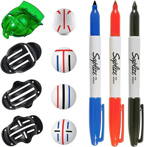 Snapklik.com : Golf Ball Markers, 4 Golf Ball Marking Stencils And 3 ...