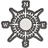 Amazon.com: Compass Patch Black White Iron-on Embroidered Applique for ...