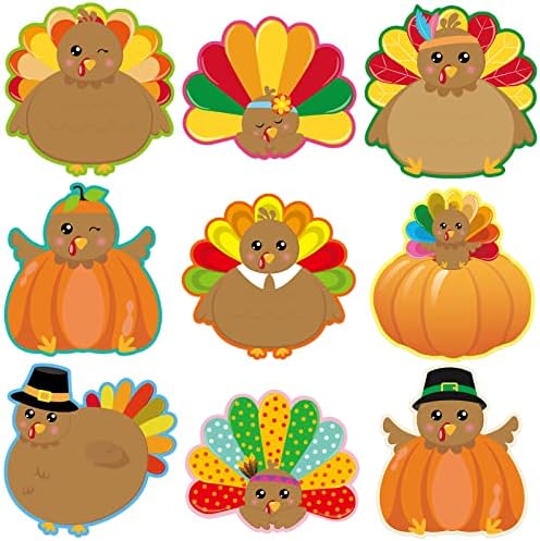 Amazon.com: Ceiba Tree Turkey Cutouts 54 Pcs Thanksgiving Cut-Outs Fall ...