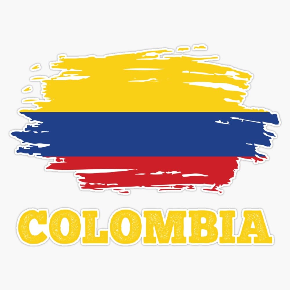 Amazon.com - Colombia Flag Grunge Brush Style Colombian Pride Sticker ...