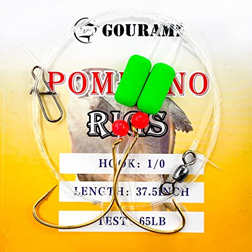 Gourami 6/12PCS Saltwater Pompano Rigs for Surf Fishing,Double Drops ...