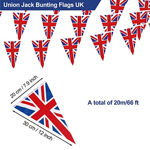 20M Union Jack Bunting Flags UK Britain England Flag String Indoor ...